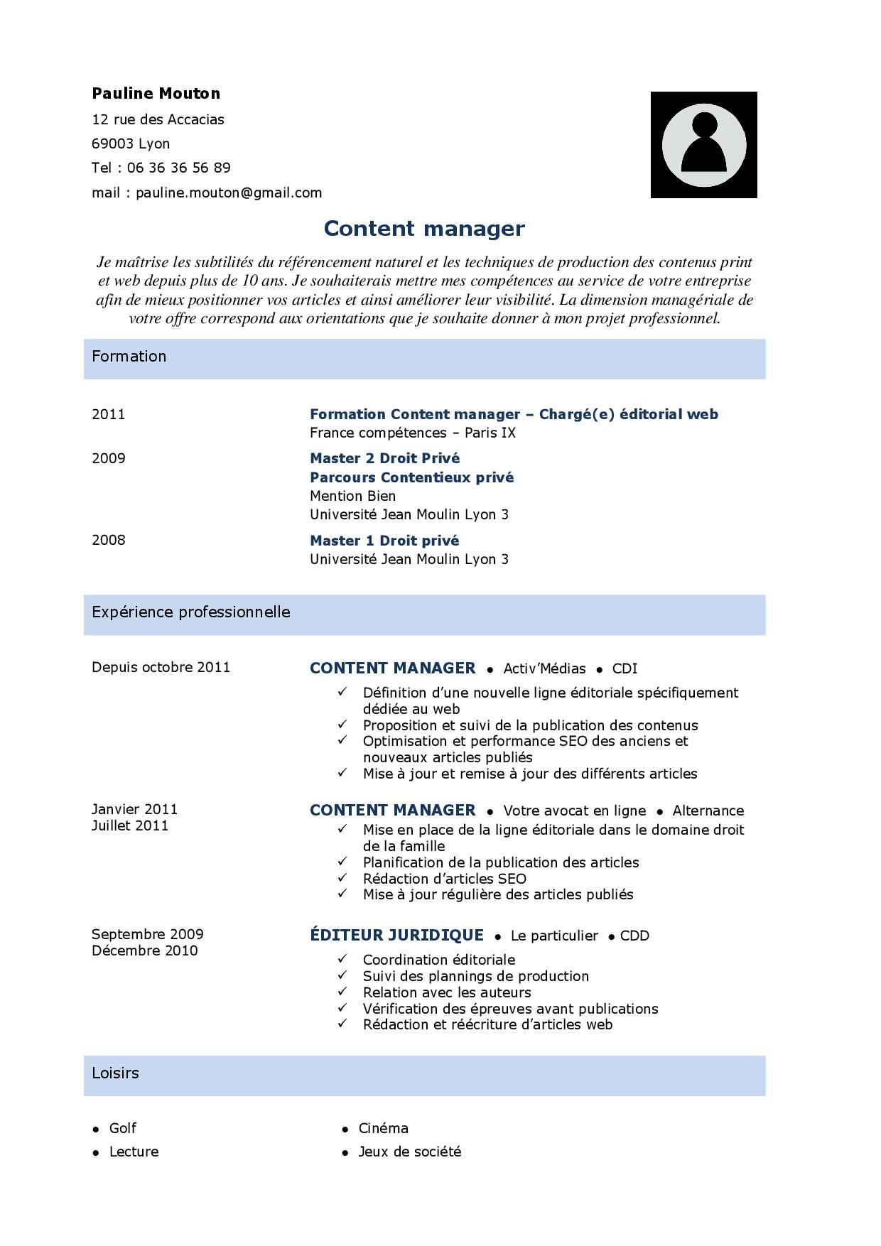 Je Vous Joint Mon Cv