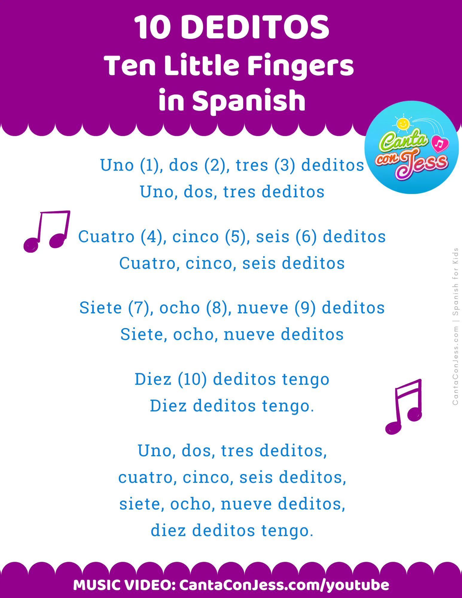 Ten Little Fingers Song In Spanish Video Lyrics Canta Con Jess Ten Little Fingers Song In Spanish Video Lyrics Canta Con Jess