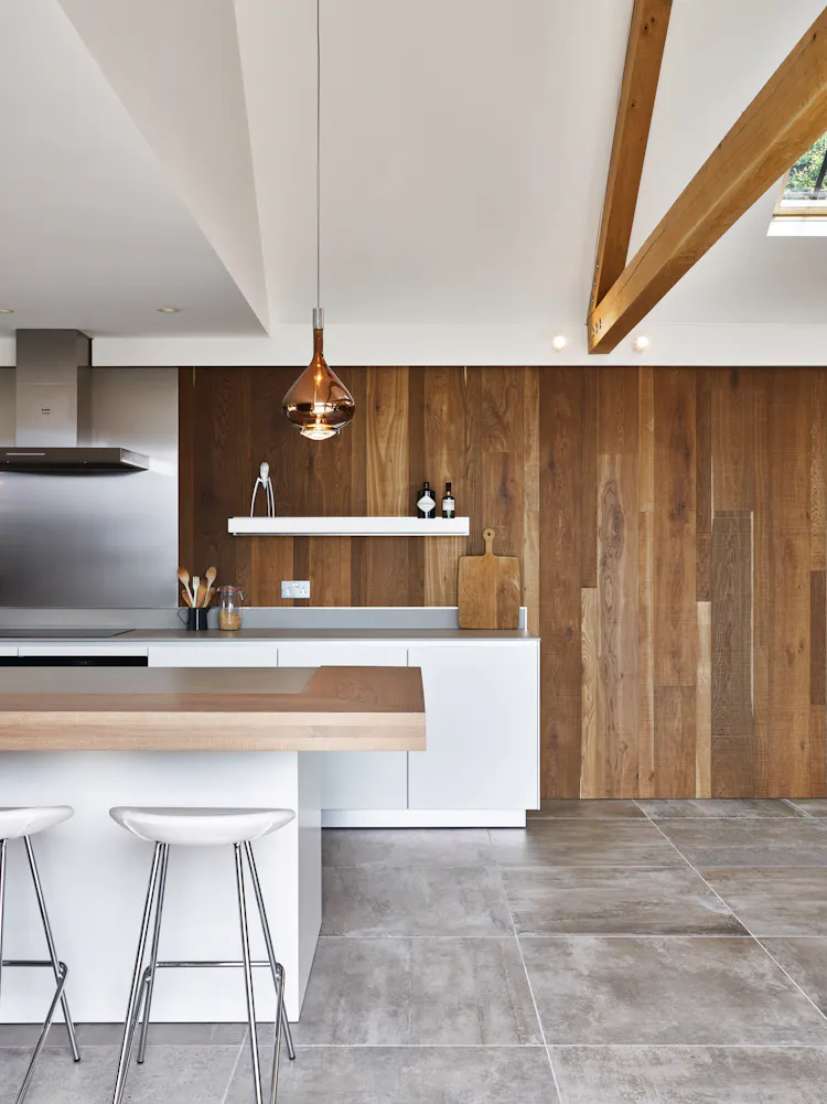 Oak Framed Extension Joins Barn and Kitchen – Carpenter Oak