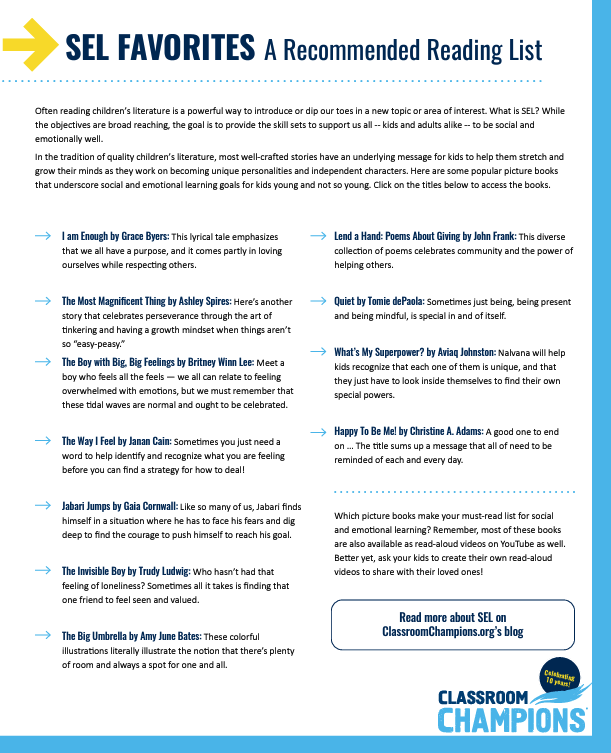 SEL Reading List | Classroom Champions