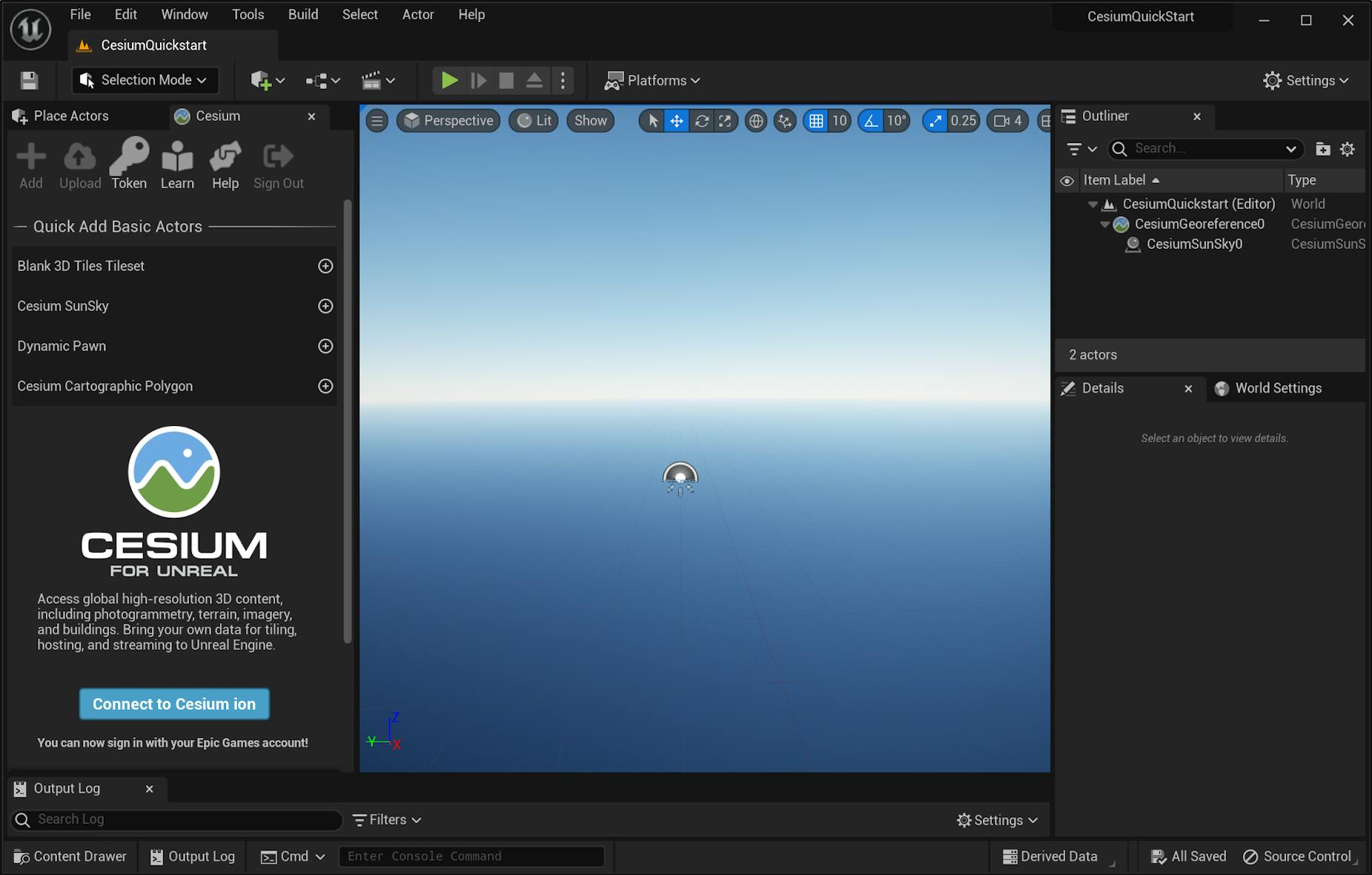 Cesium for Unreal Quickstart – Cesium