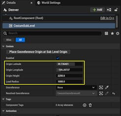 Building Global Scenes with Georeferenced Sublevels – Cesium