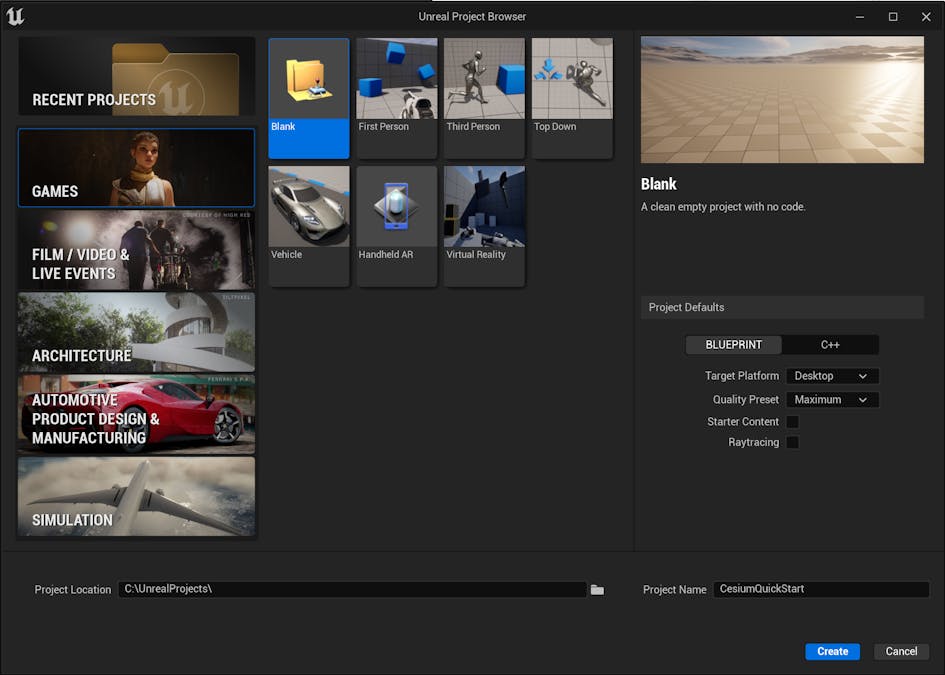 Cesium for Unreal Quickstart – Cesium