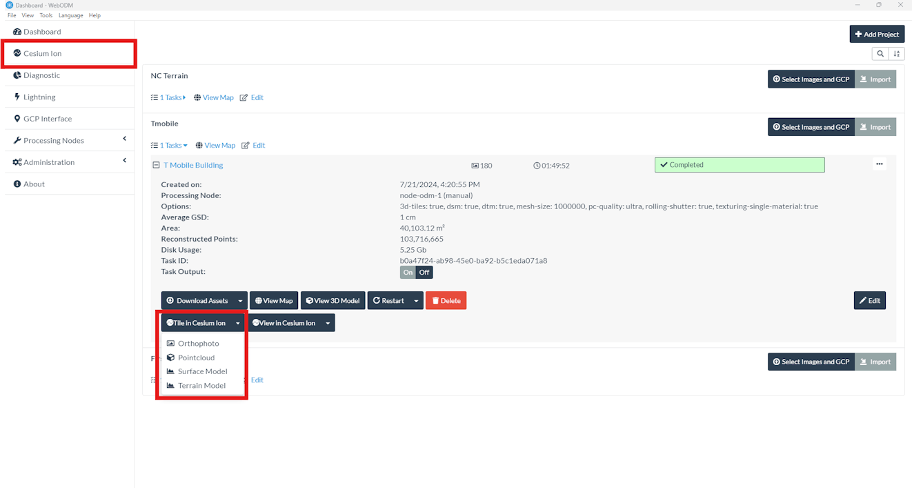 Create 3D Tiles from OpenDroneMap in WebODM – Cesium