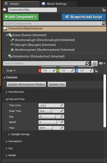 Using a Geospatially Accurate Sun – Cesium