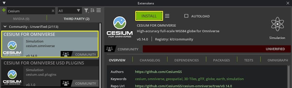 Cesium for Omniverse Quickstart – Cesium