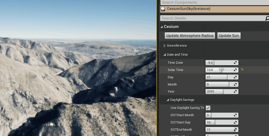 Using a Geospatially Accurate Sun – Cesium