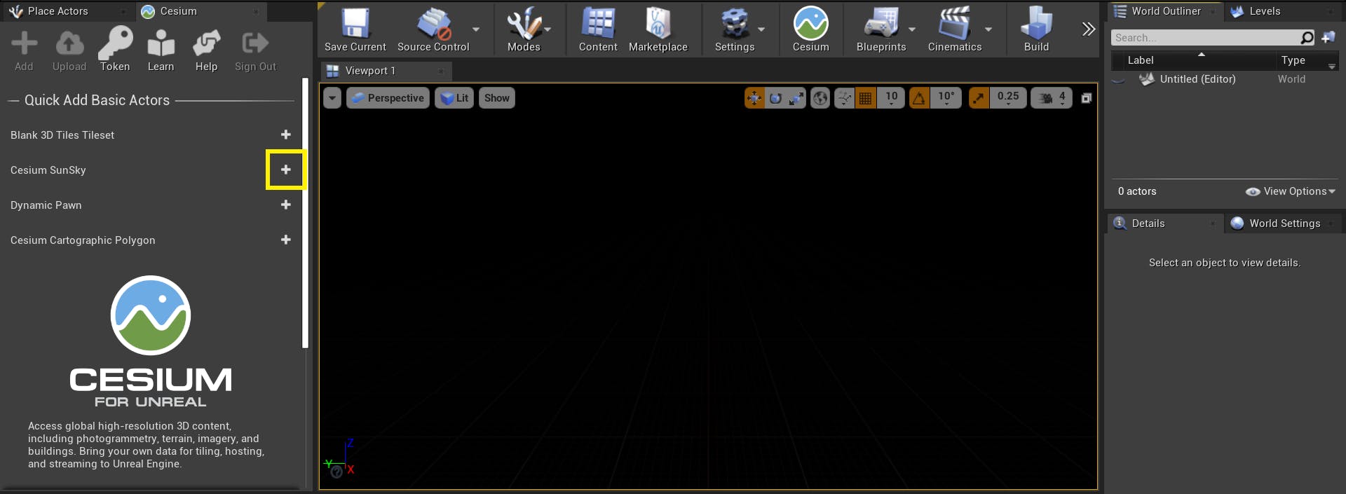 Cesium for Unreal Quickstart – Cesium
