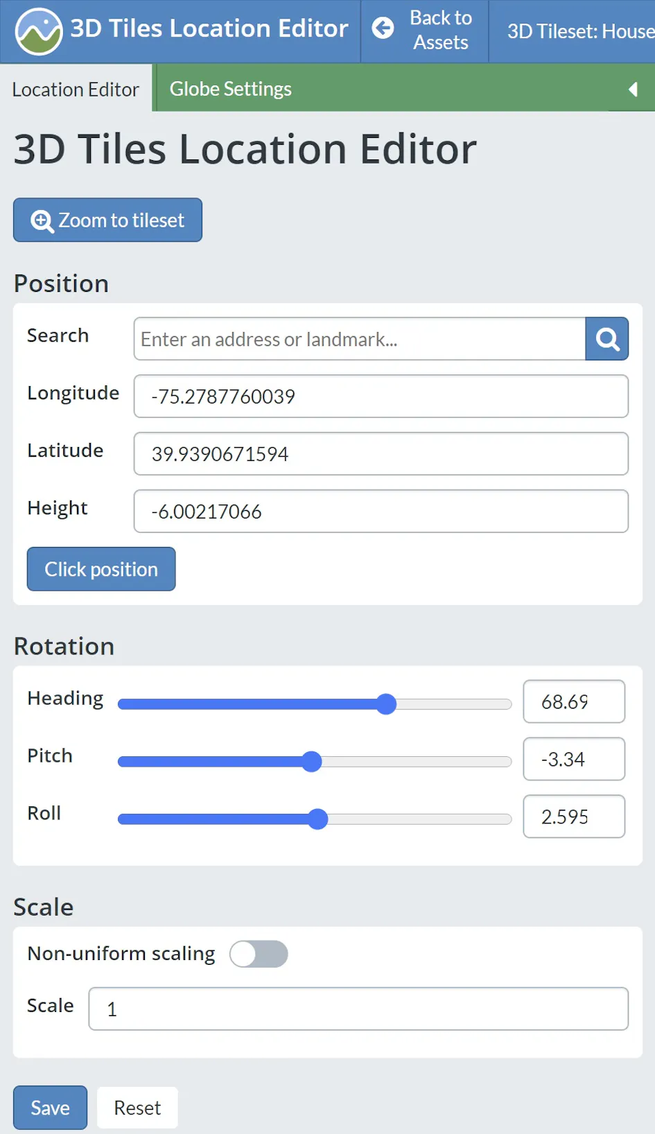 Set Location for Data Uploaded to Cesium ion – Cesium