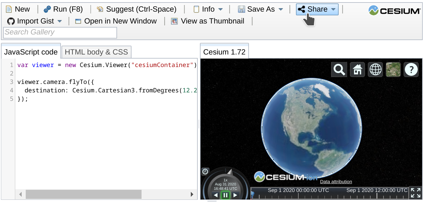 Code Examples – Cesium