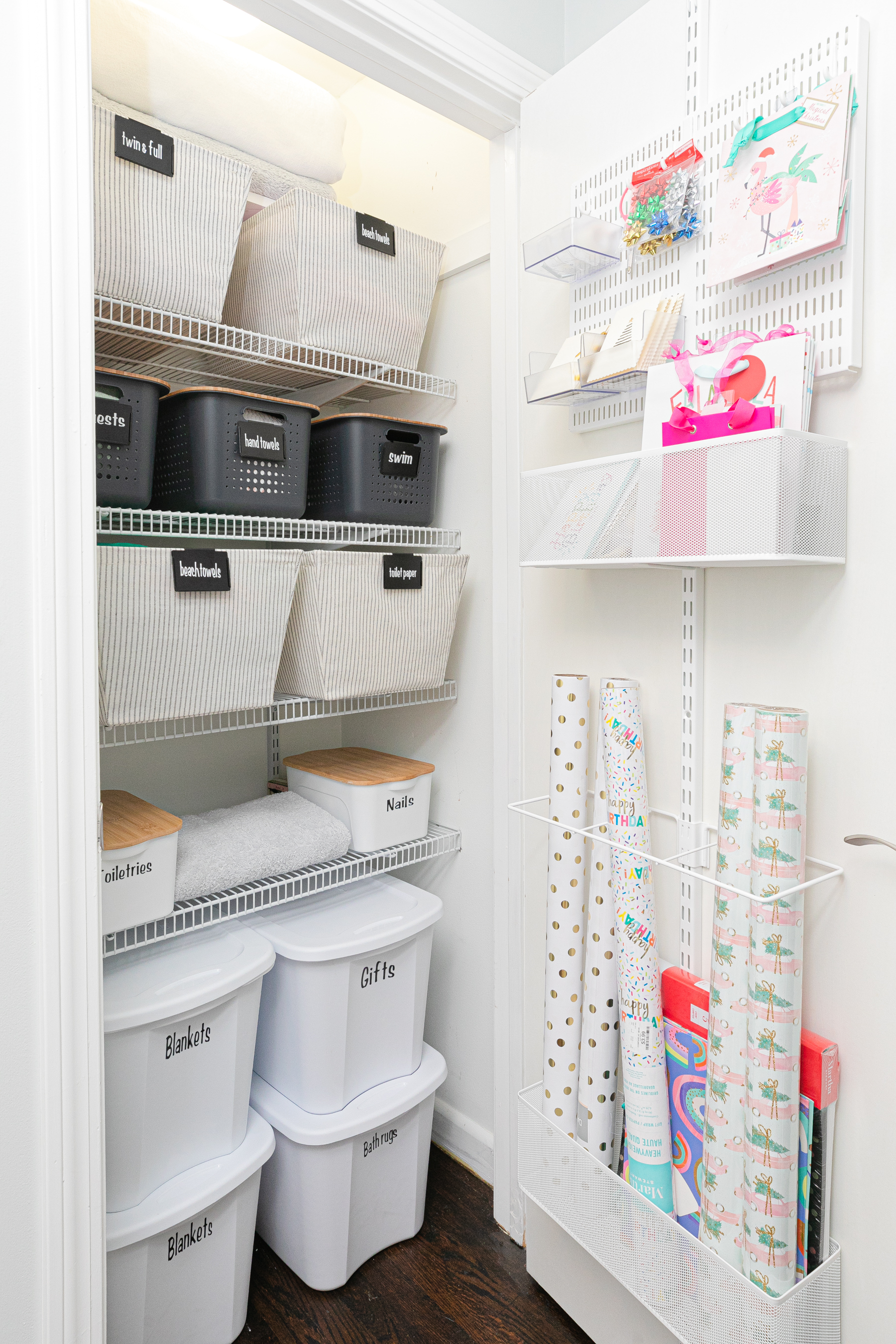 Simple Gift Wrap Storage Stations | Container Stories