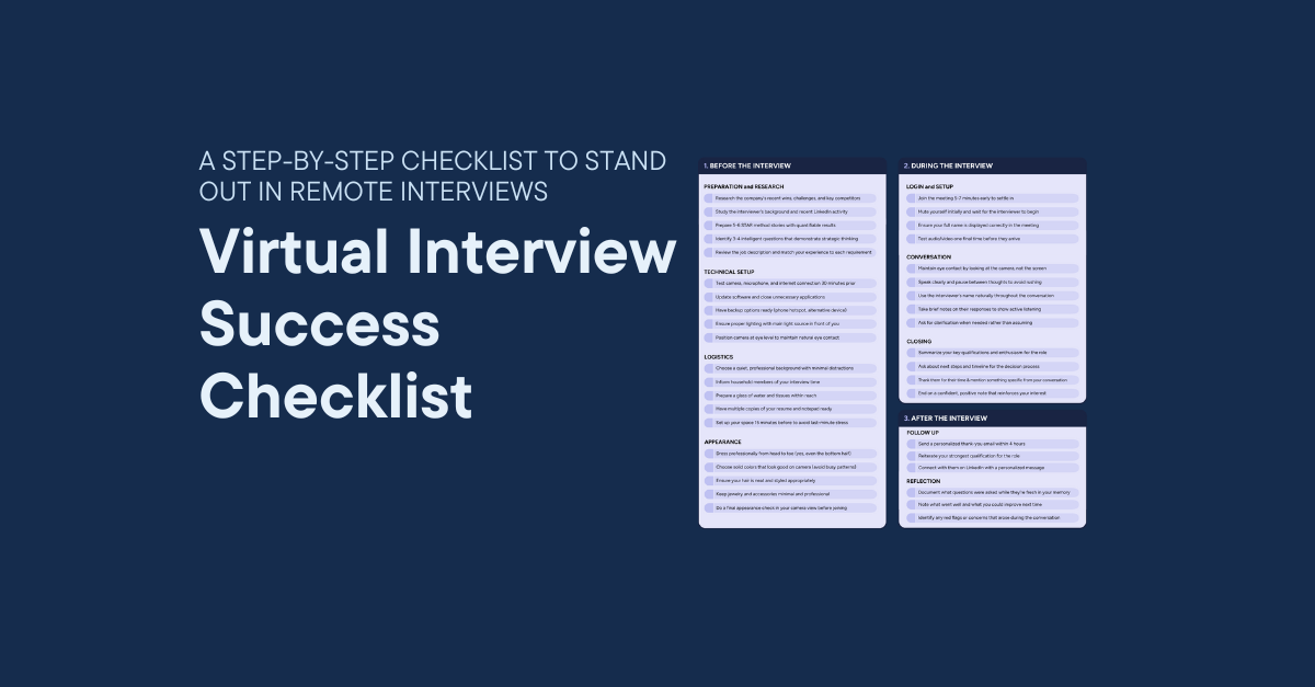 Virtual Interview Success Checklist - cord