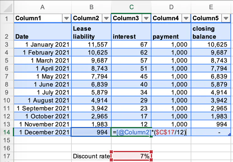 How To Calculate A Monthly Lease Liability Amortization Schedule In Excel How To Calculate A Monthly Lease Liability Amortization Schedule In Excel