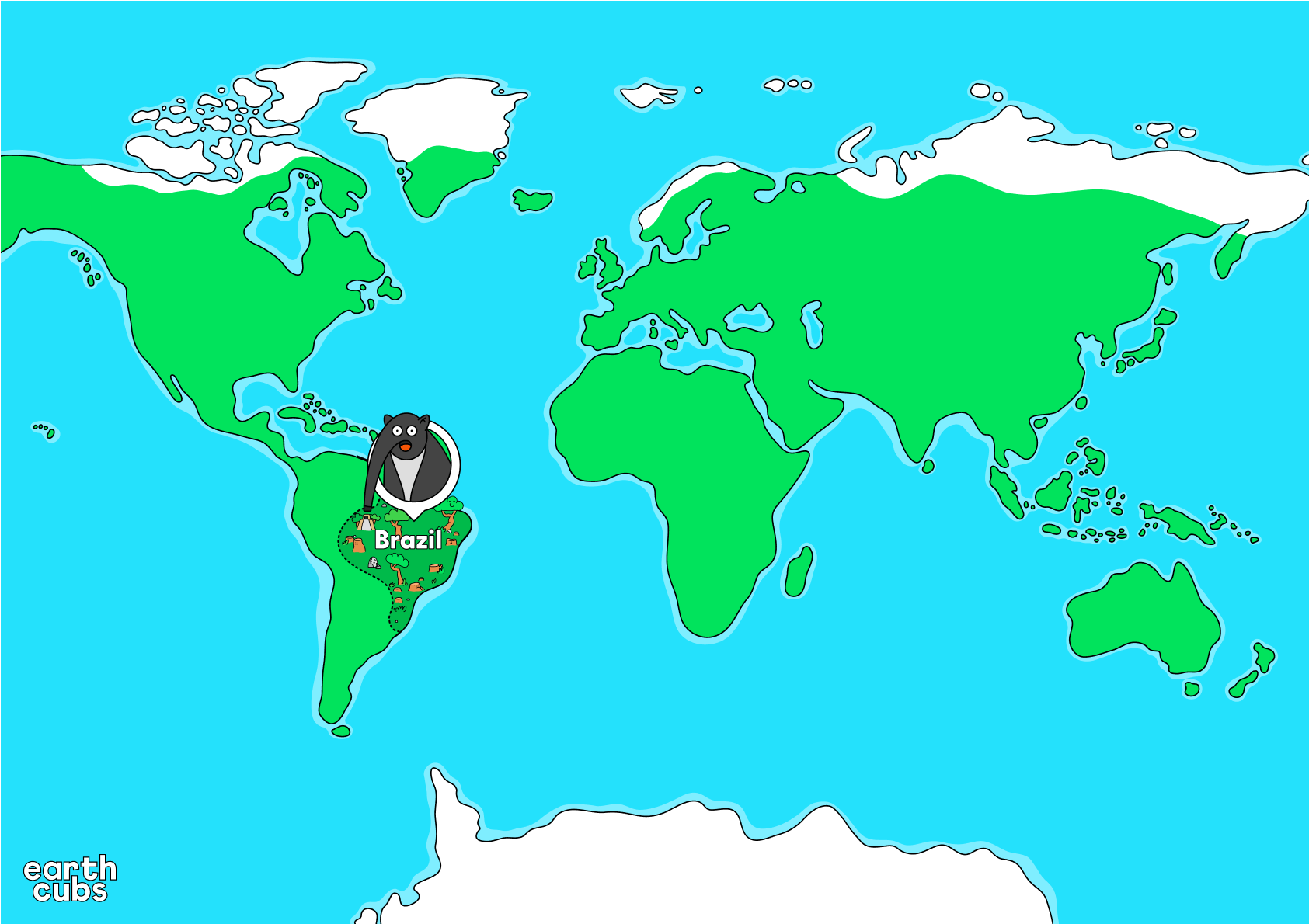 Amazon Rainforest World Map