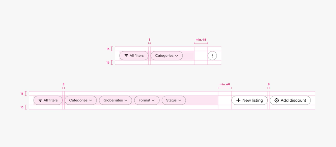 Action Bar: Design | Components | Design System | eBay Playbook
