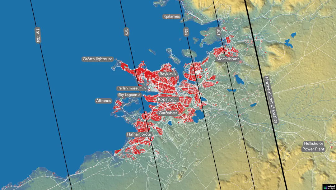 Maps of Iceland for the 2026 total solar eclipse | Eclipse 2026