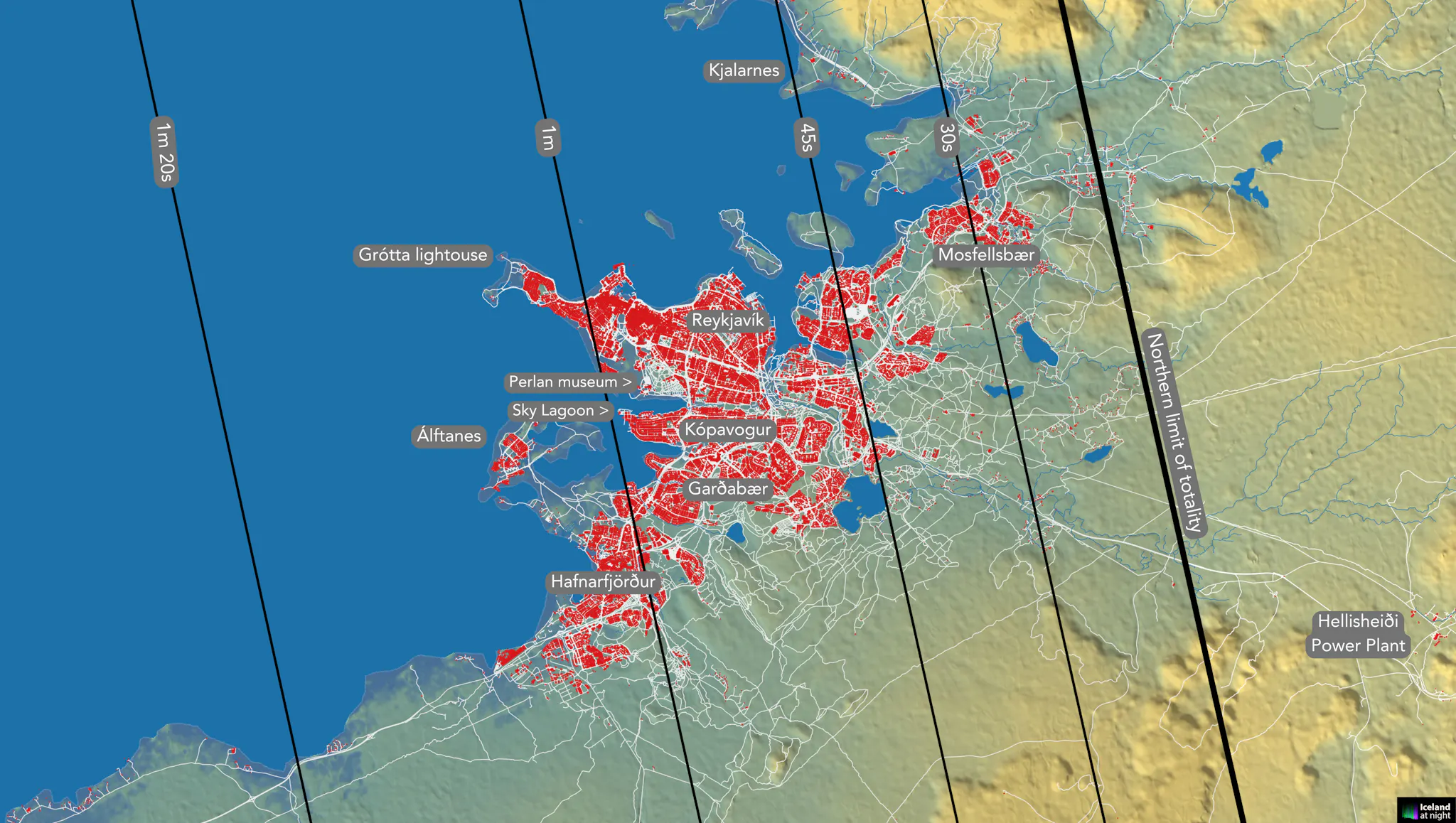 Maps of Iceland for the 2026 total solar eclipse | Eclipse 2026