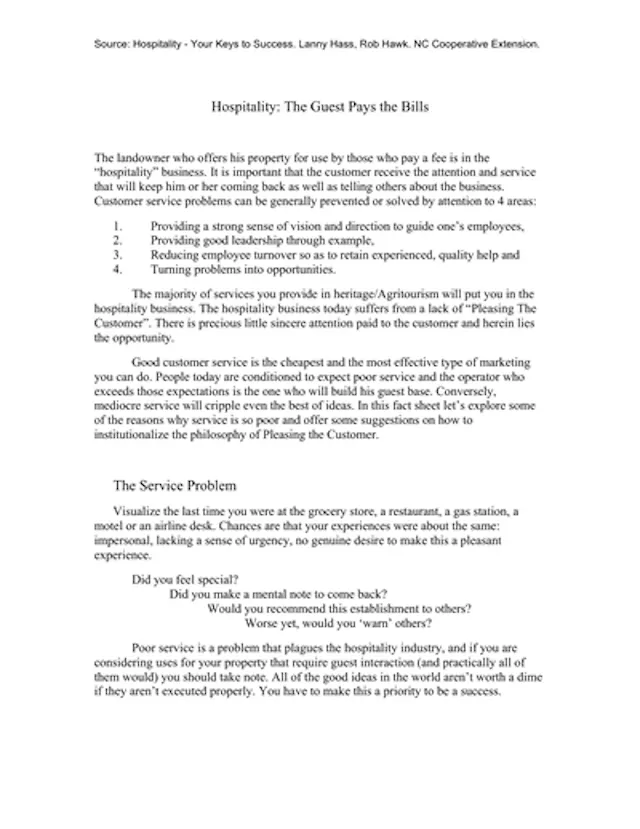Free Training Manual for Hospitality | SC Training