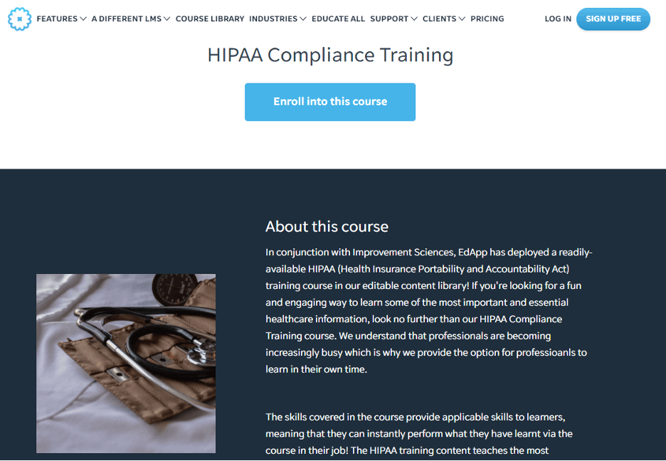 Curso HIPAA - 10 crusos gratuitos I SC Training (formerly EdApp)