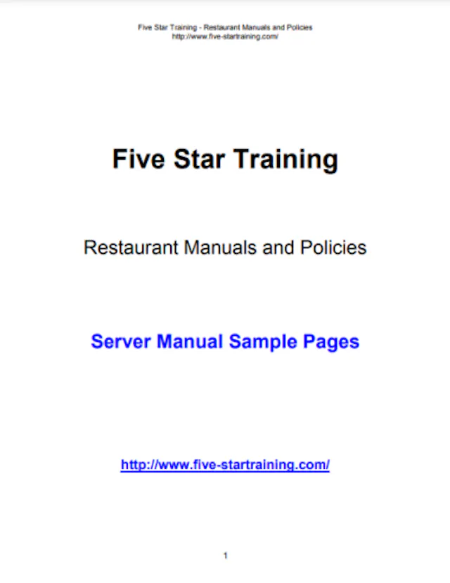 Free Training Manual for Restaurant server (And Mobile Microlessons ...