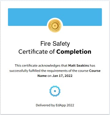 Free Fire Safety certificate template | EdApp Microlearning | EdApp ...