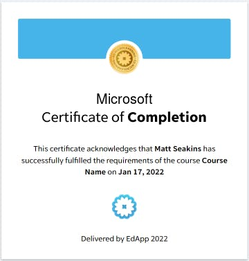 Free Microsoft certificate template | EdApp Microlearning | EdApp ...