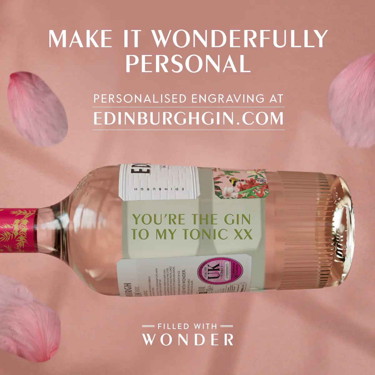 Engraved Personalised Bottles - Edinburgh Gin