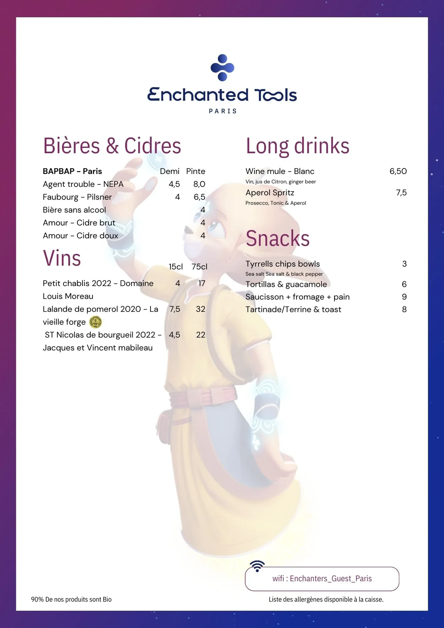 Menu - Enchanted Tools