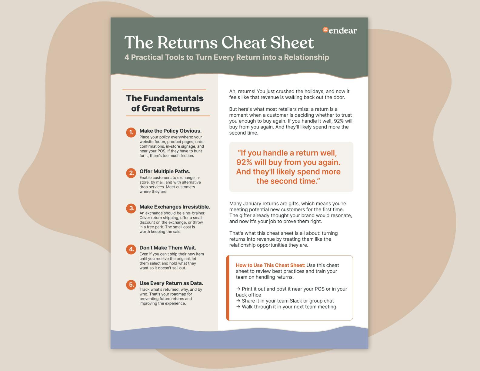 The returns cheat sheet for retail teams