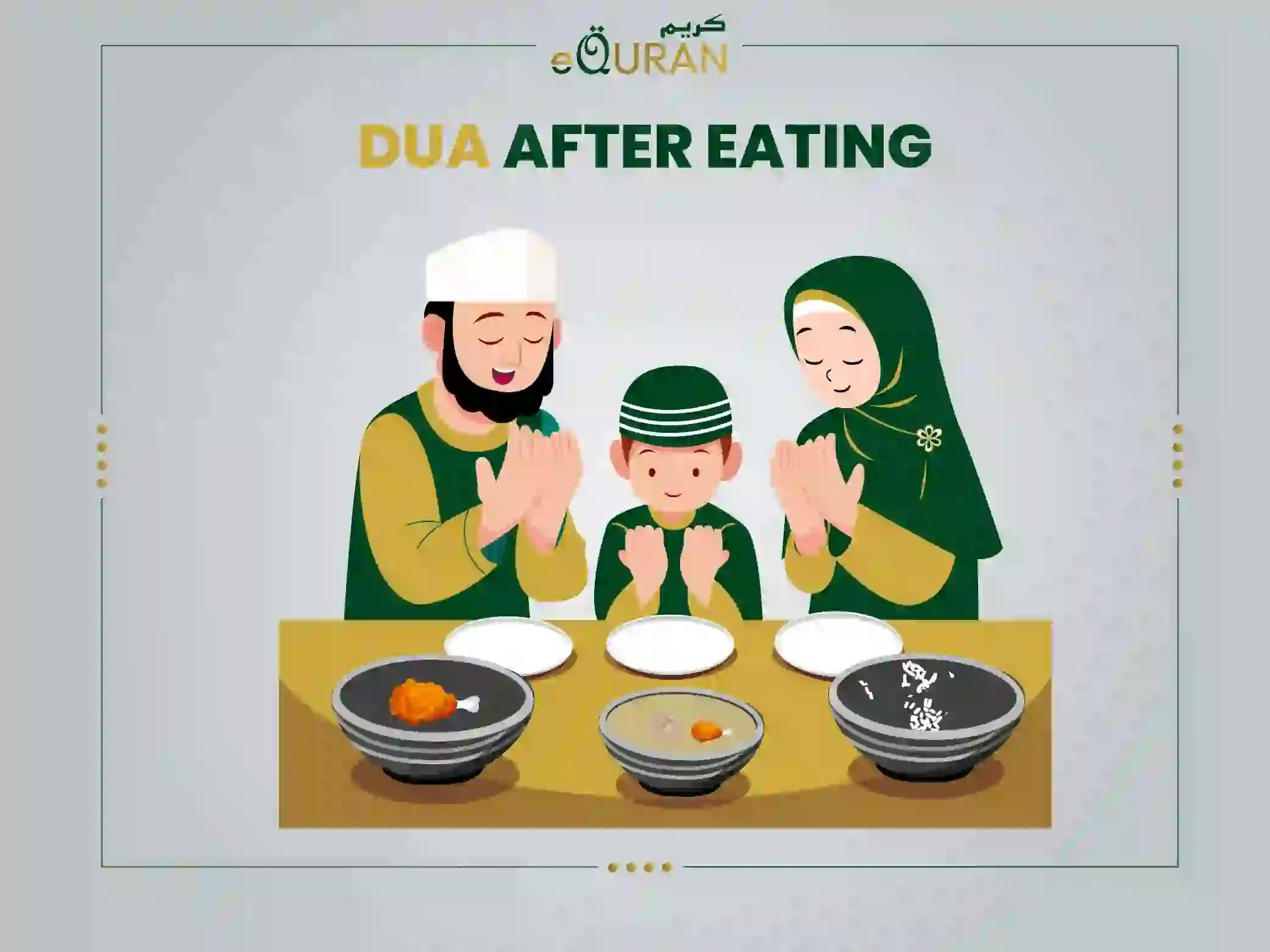 dua after eating in Arabic with translation