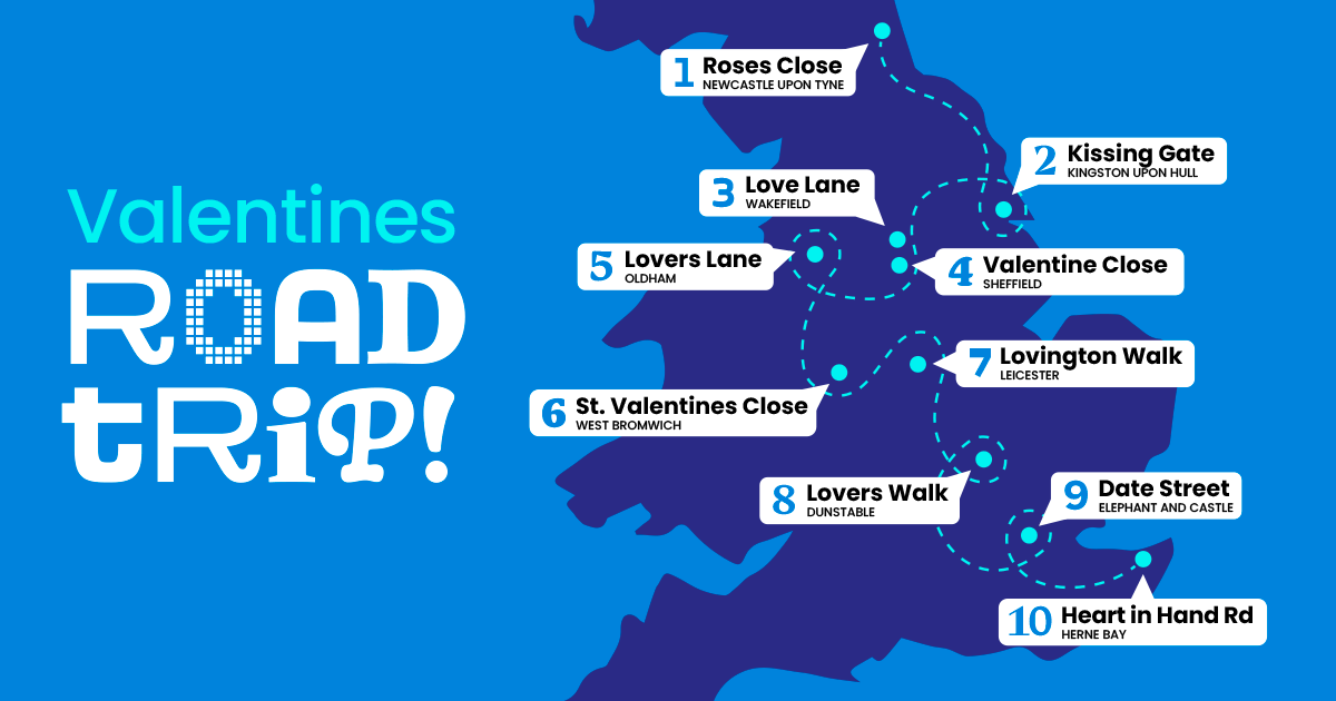 Evri reveals road trip of the most romantic UK street names | Evri