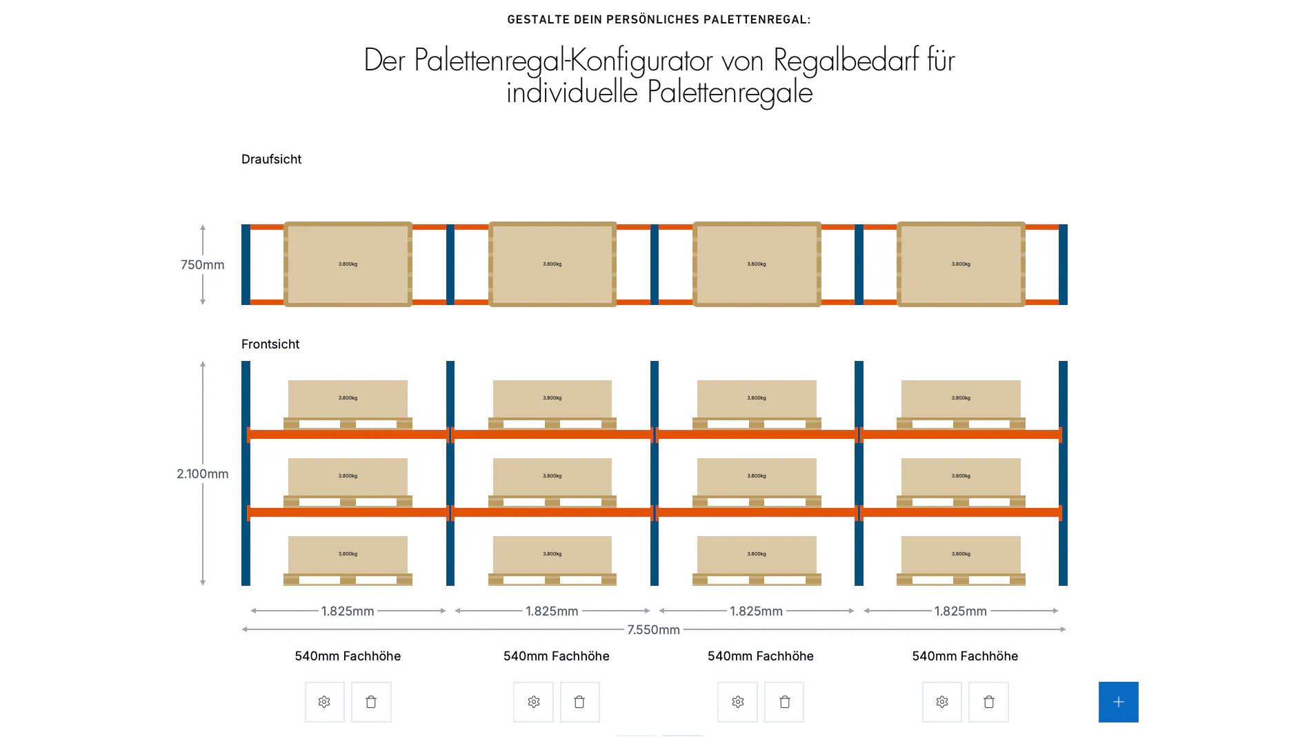 Pallet Rack Configurator - Regalbedarf | Excyted