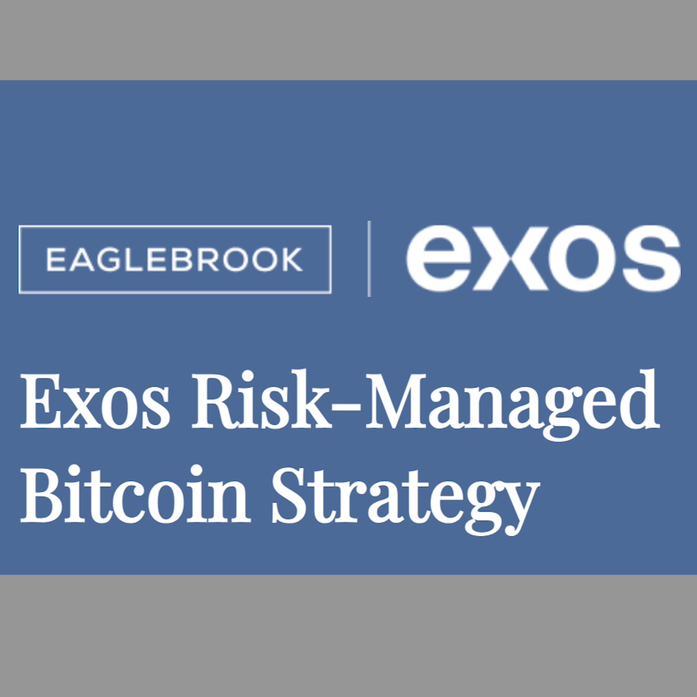 Exos and Eaglebrook have partnered to offer RIAs and institutions an ...