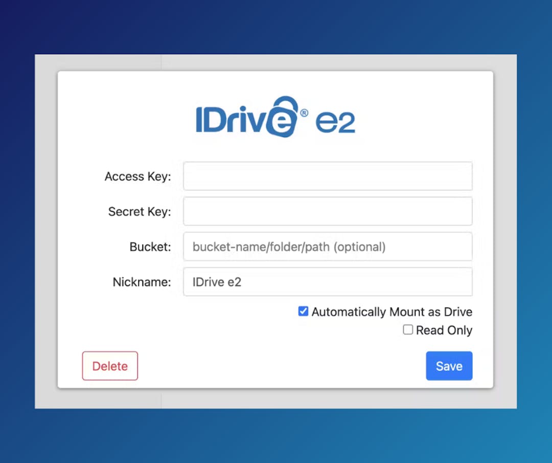 Connecting to IDrive e2 IDrive e2 Client for Mac, Windows, Linux
