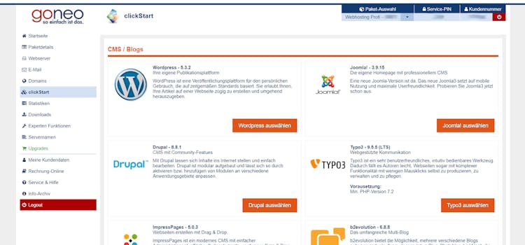 goneo Webhosting Test 2021 - Funktionen und Performance | EXPERTE.de