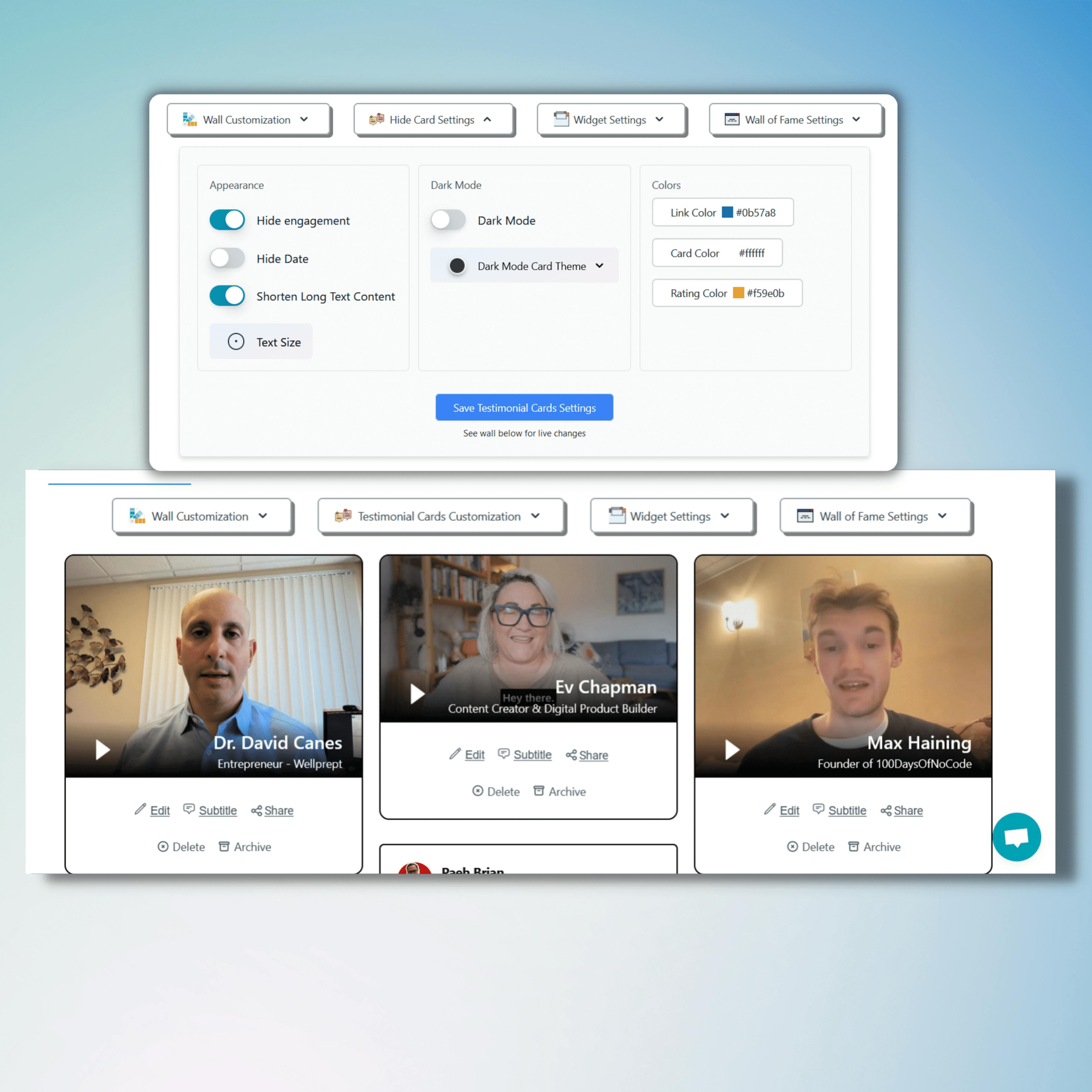 Testimonials Widgets Showcase | Famewall