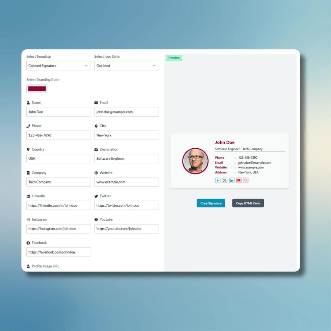 Free Email Signature Generator | Privacy Friendly Tool