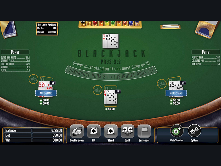 Multi Hand Blackjack Poker & Pairs w/surrender | Play Blackjack Games ...