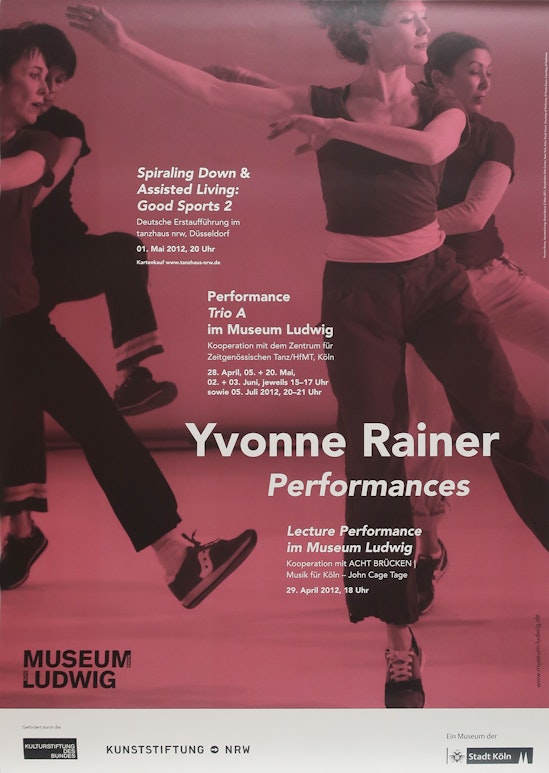 Yvonne Rainer, "Yvonne Rainer: Performances" / "Yvonne Rainer: Raum ...