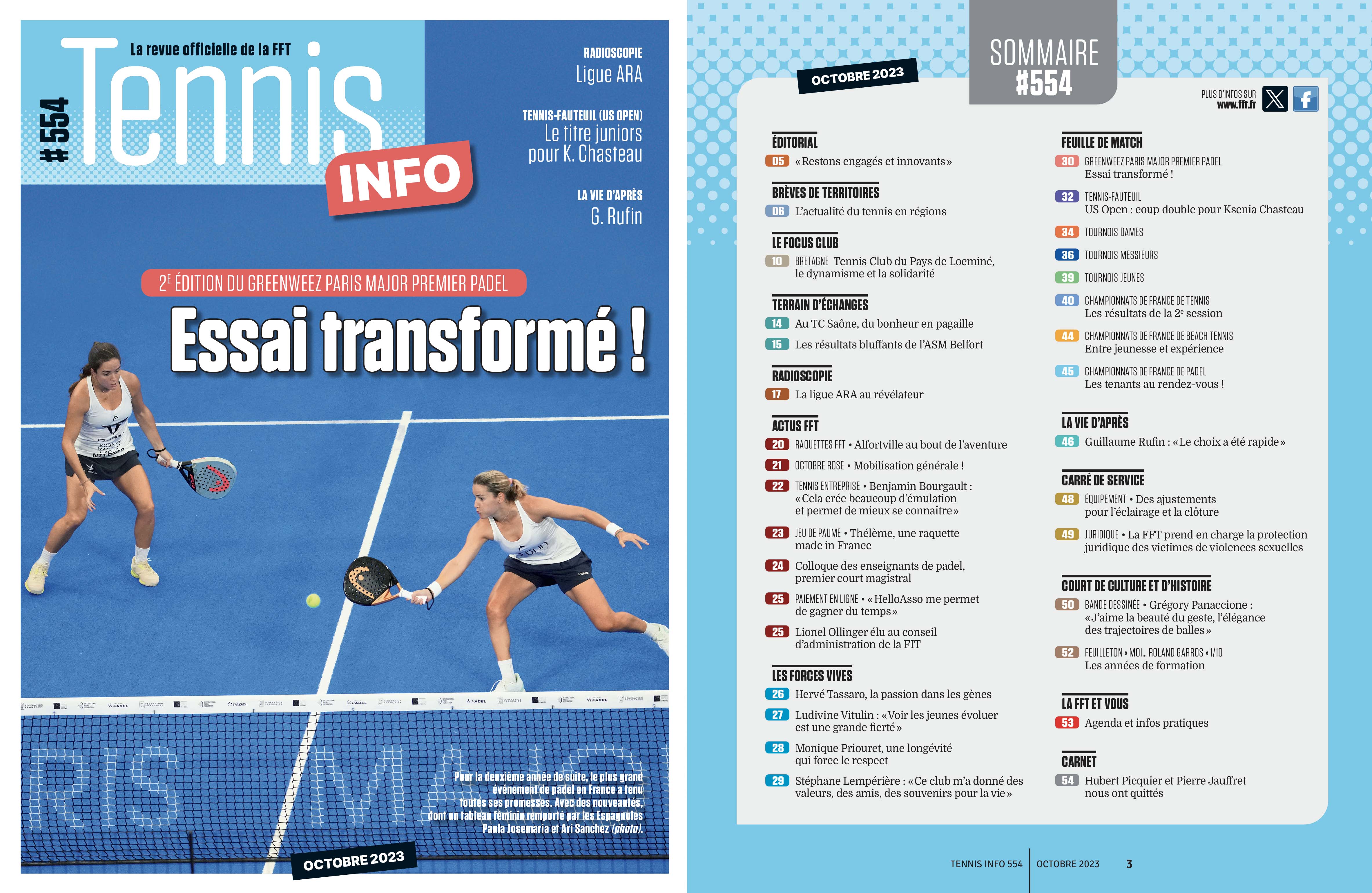 Tennis Info n°554 - La mue de Tennis Info | Fédération française de tennis