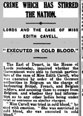 Who was Edith Cavell and why was she executed during World War 1 ...