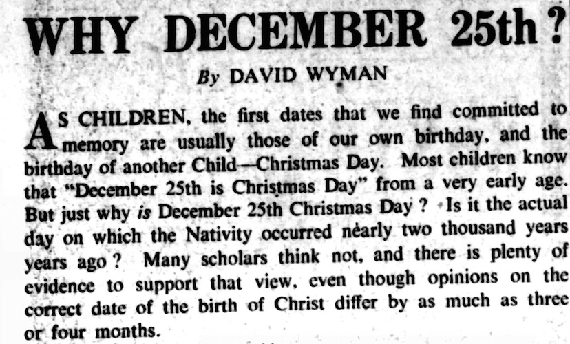 Why do we celebrate Christmas on 25 December? | Blog | Findmypast.com.au