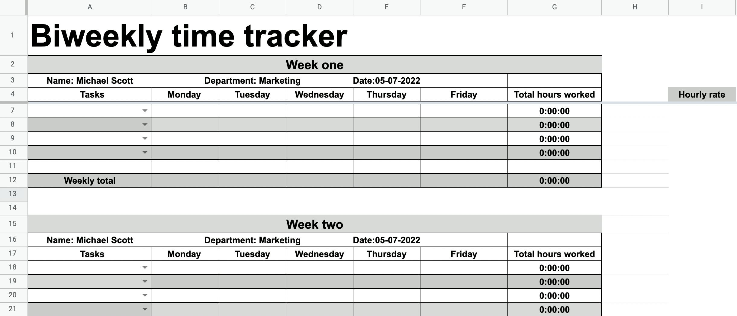 Semi Monthly Timesheet Template Excel Semi Monthly Timesheet Template Excel