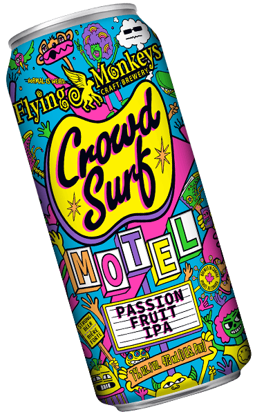 Crowd Surf Motel Passion Fruit IPA | Flying Monkeys Craft Brewery Crowd Surf Motel Passion Fruit IPA | Flying Monkeys Craft Brewery