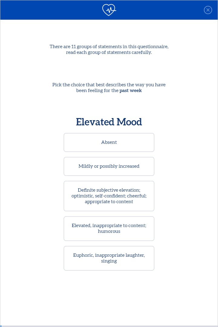 Young Mania Rating Scale form template | Formsort.com