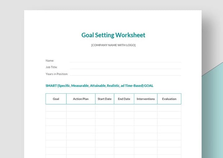 goal setting template google docs