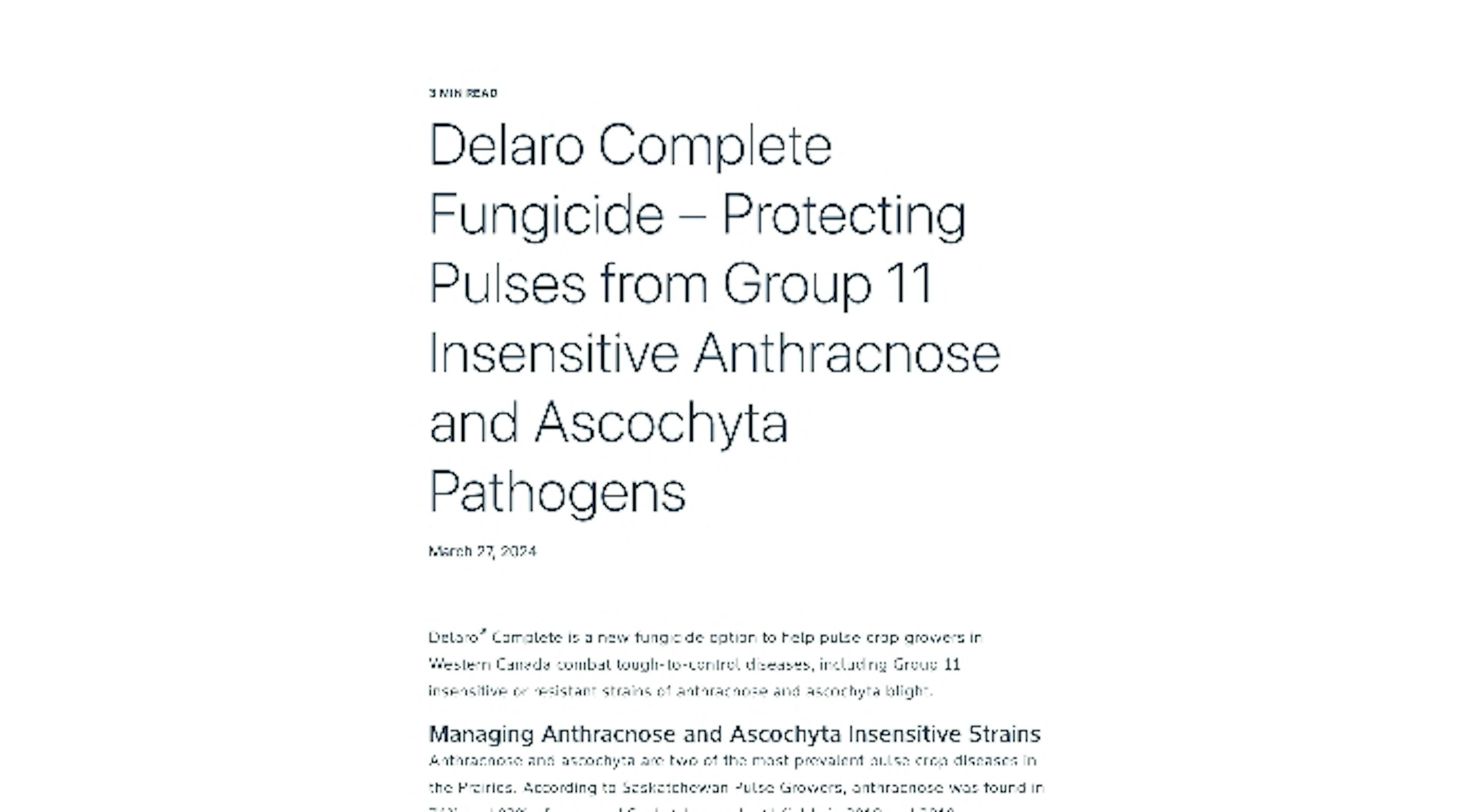 Maximize Pulse Crop Yield with Delaro Complete | Bayer Crop Science Canada