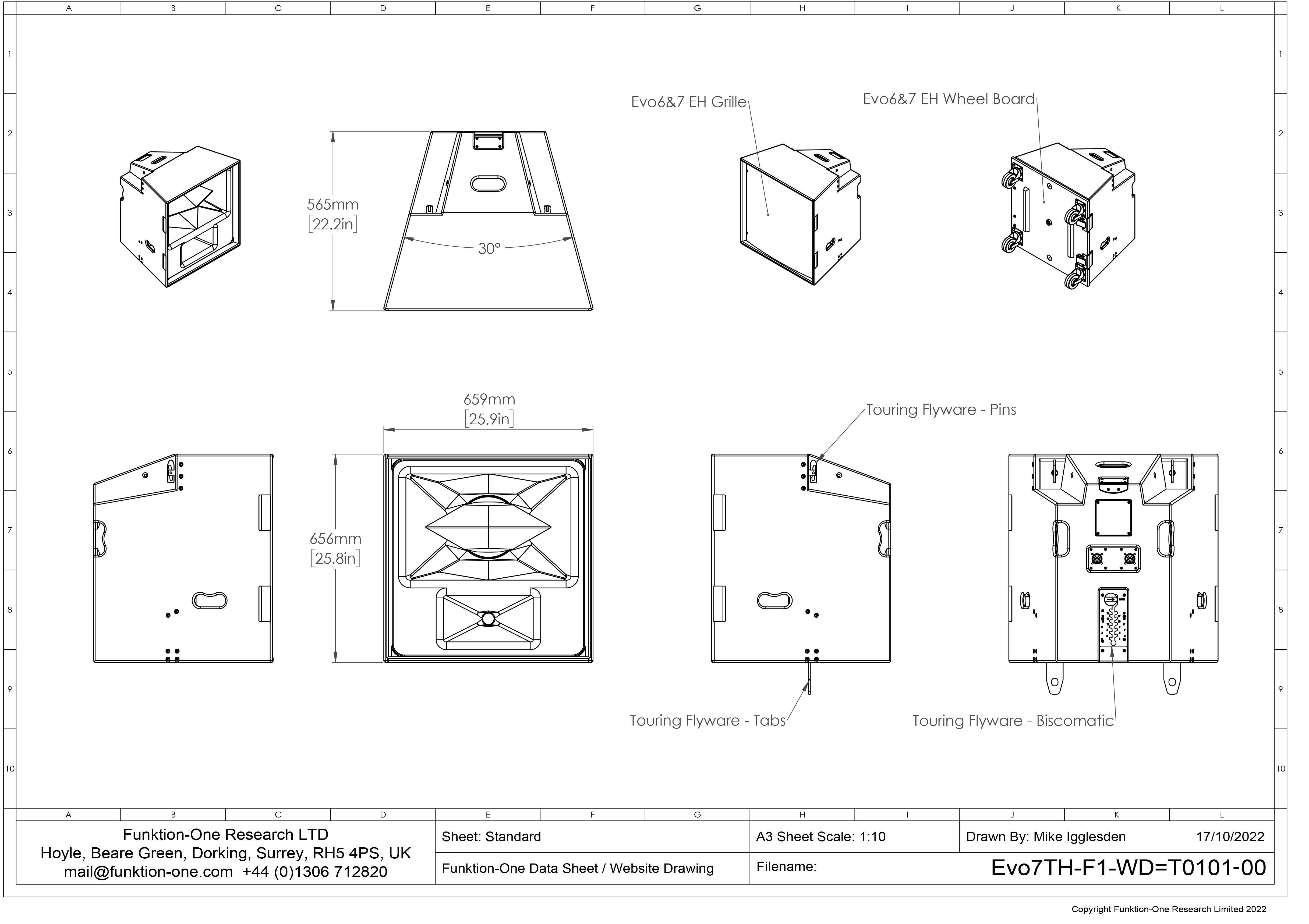 Funktion-One Evo 7TH - Narrow Dispersion, Mid-High with Flying Hardware ...