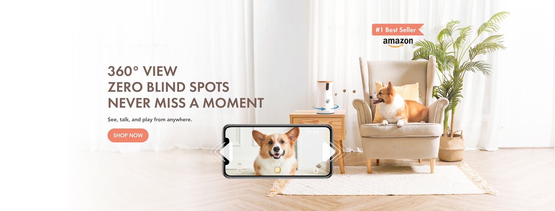 Furbo 360° Dog Camera｜Treat-tossing Pet Camera with 360° view
