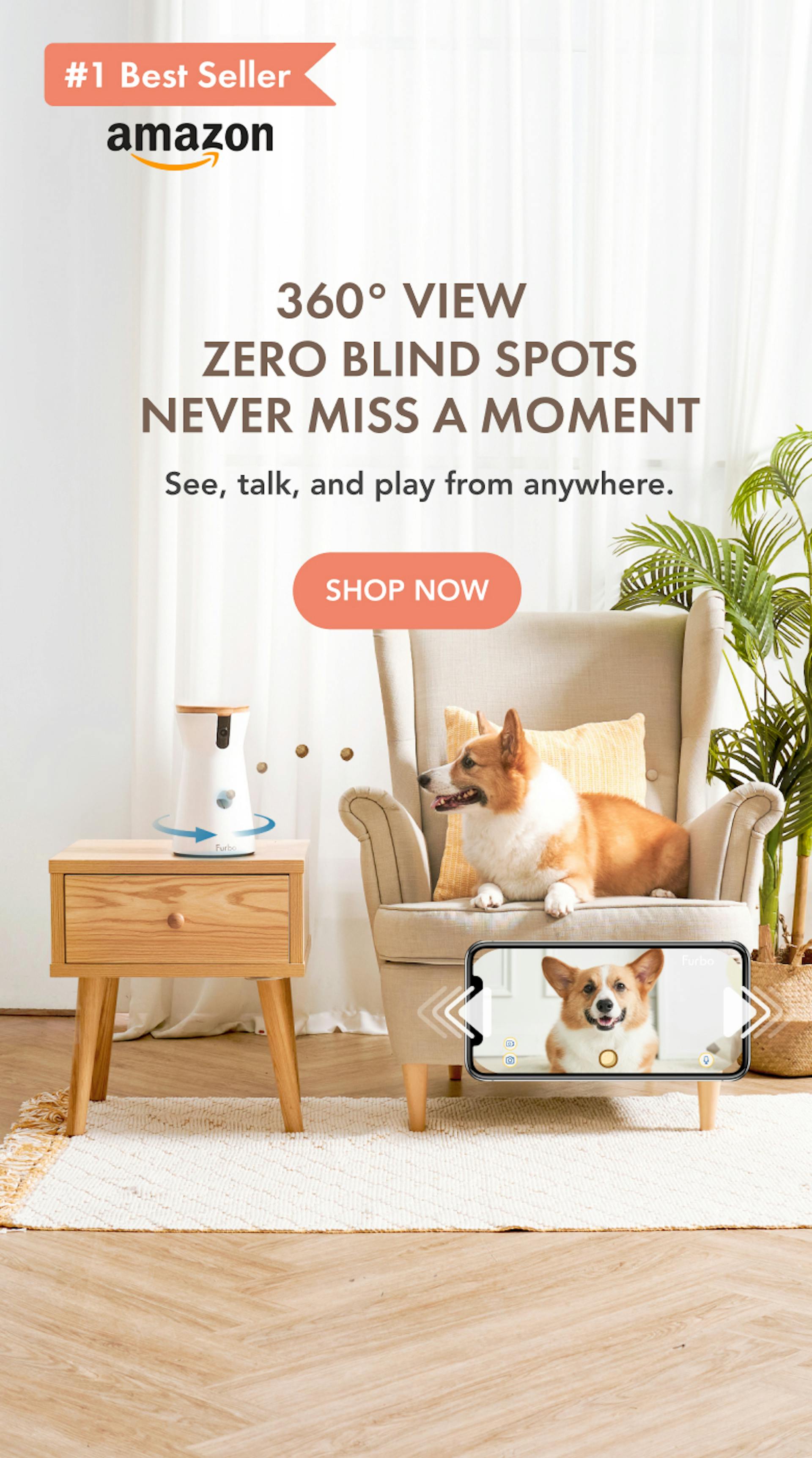 Furbo 360° Dog Camera｜Treat-tossing Pet Camera with 360° view